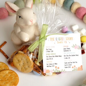 Easter Story Snack Mix Printable Tag, Christ Centered Easter, Sunday ...