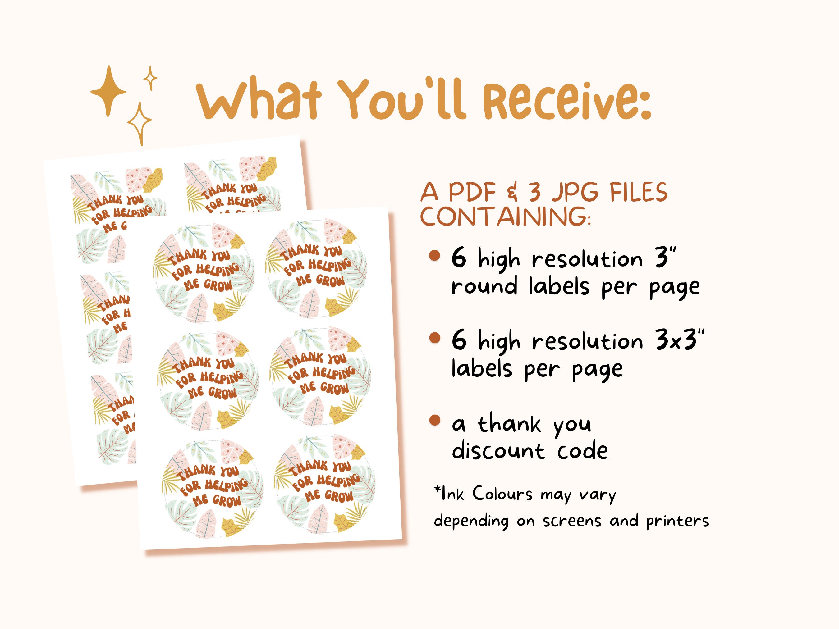 Teacher Appreciation Gift Tag, Thank You for Helping Me Grow Printable ...