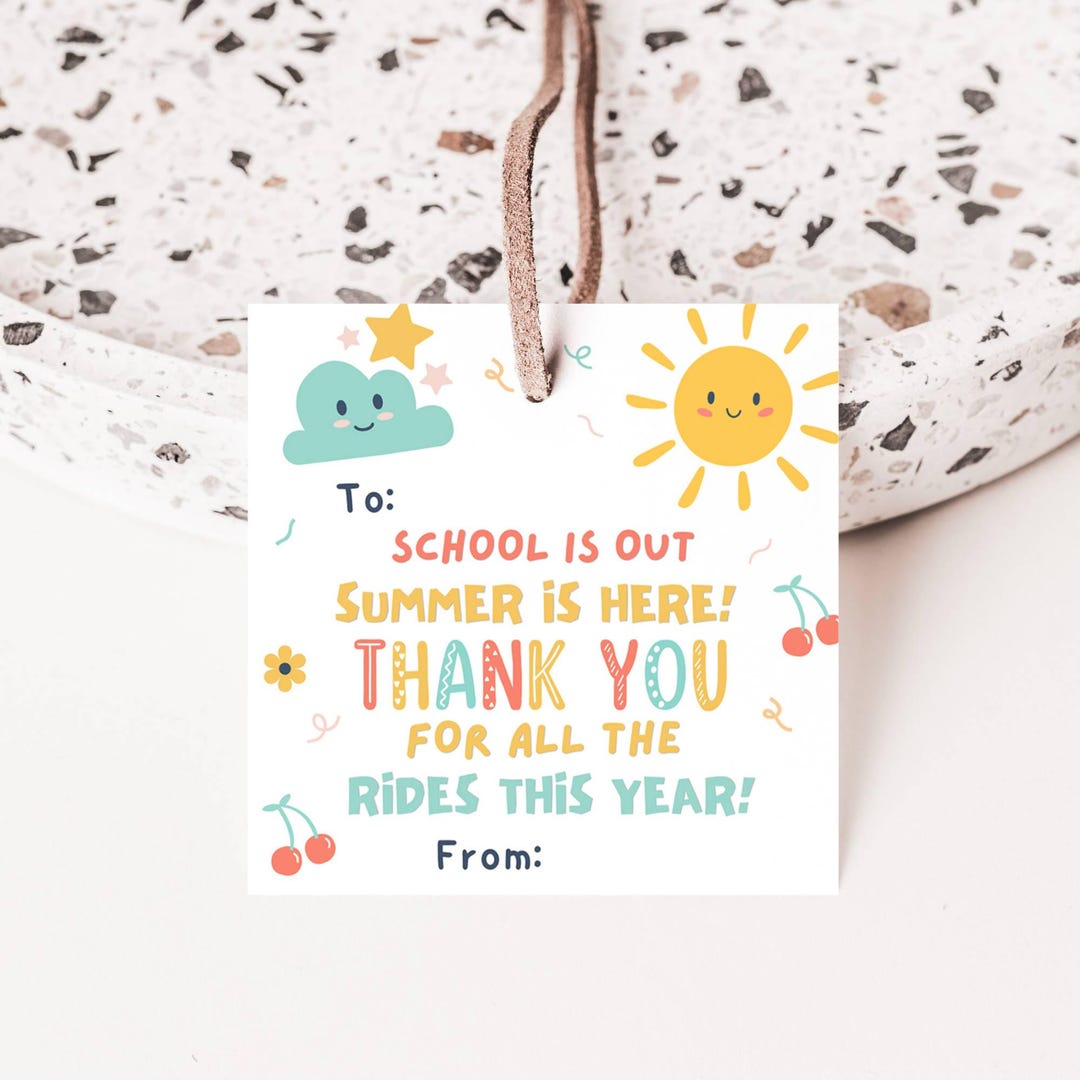 Driver Thank You Tag: End of Year Gift Labels (printable) - Etsy