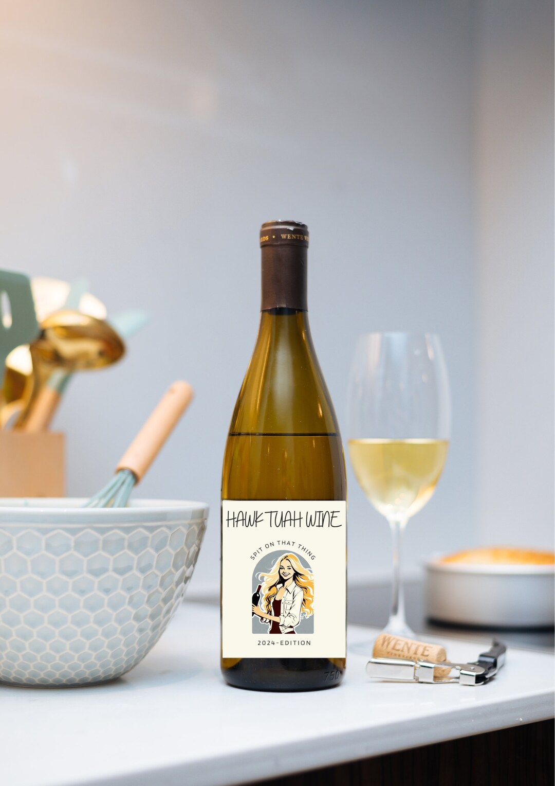 The Hawk Tuah Wine Label Perfect for Your Friend, Hubby, Girlfriend or ...