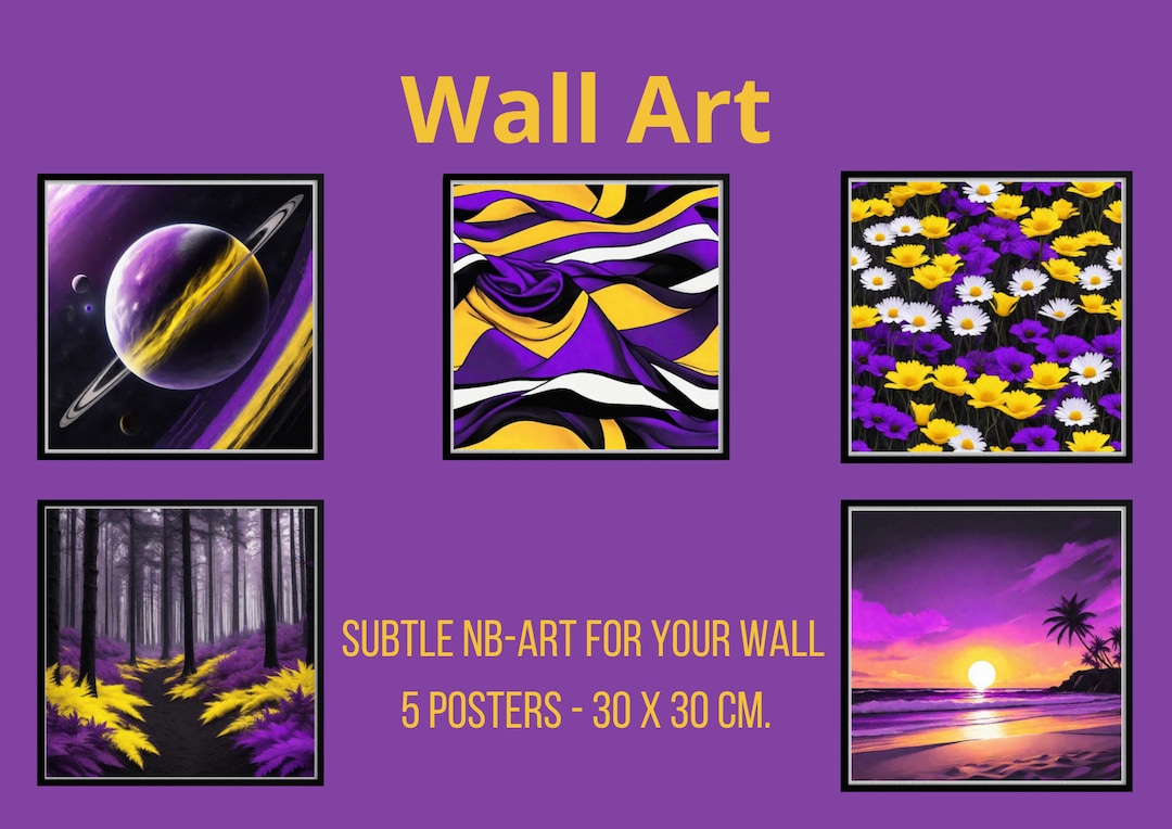 Subtle Non-binary Art Pictures Set of 5 Prints - Etsy UK
