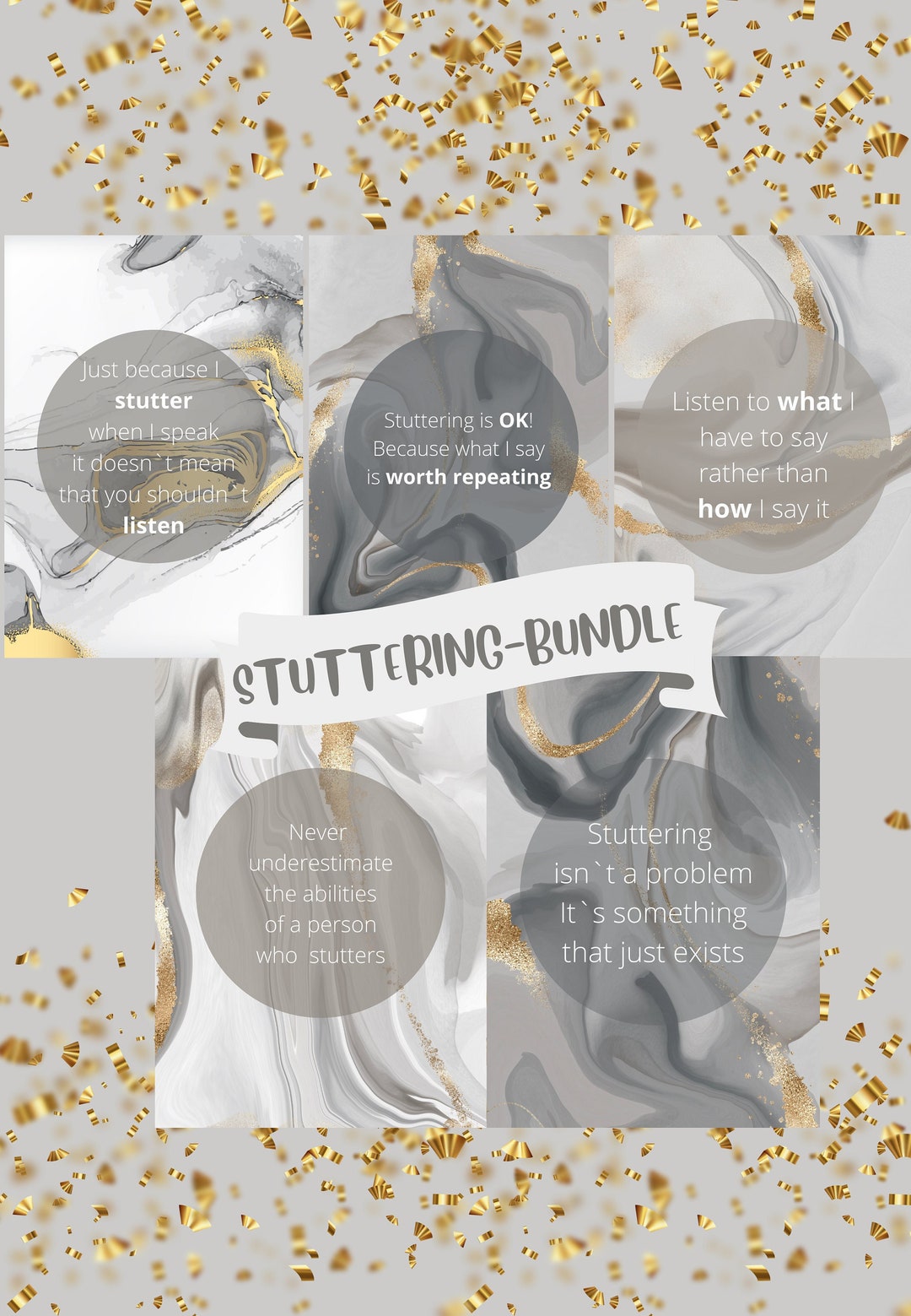 STUTTERING Bundle of 5 Digital Posters - Etsy