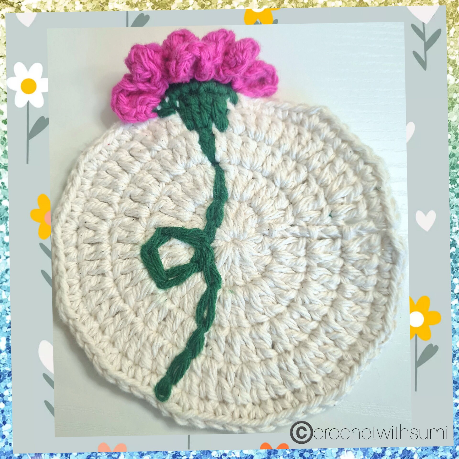 Crochet Flower Coaster Written PDF Pattern - Etsy