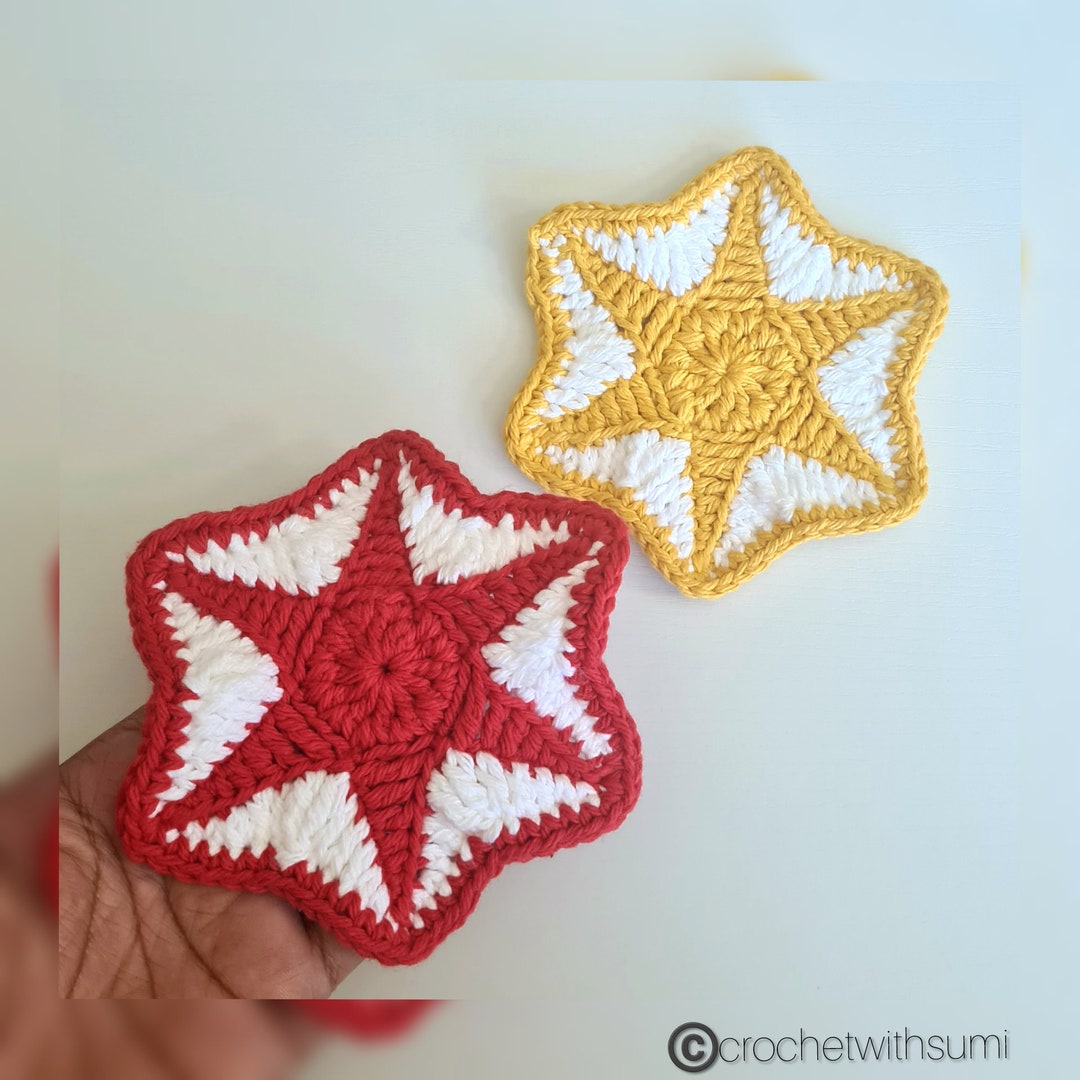 Crochet Star Coaster Written PDF Pattern - Etsy