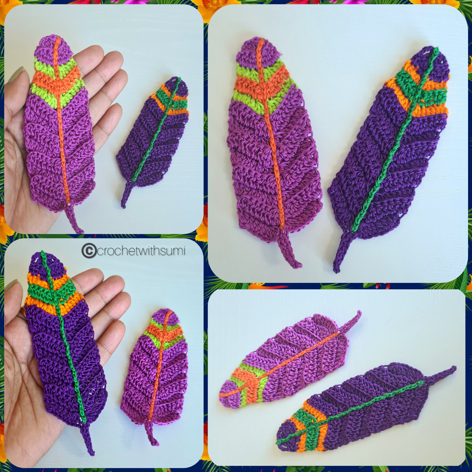 Crochet Feather Written PDF Pattern - Etsy
