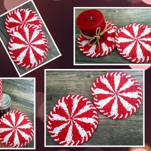 Crochet Peppermint Coaster Written PDF Pattern - Etsy