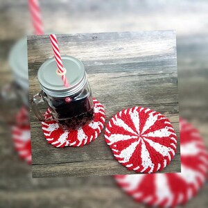 Crochet Peppermint Coaster Written PDF Pattern - Etsy