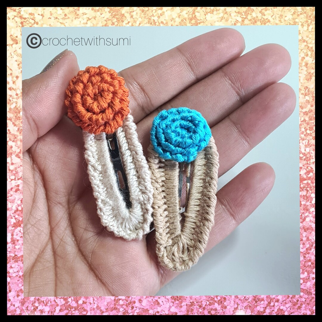 Crochet Hair Clip Written PDF Pattern - Etsy