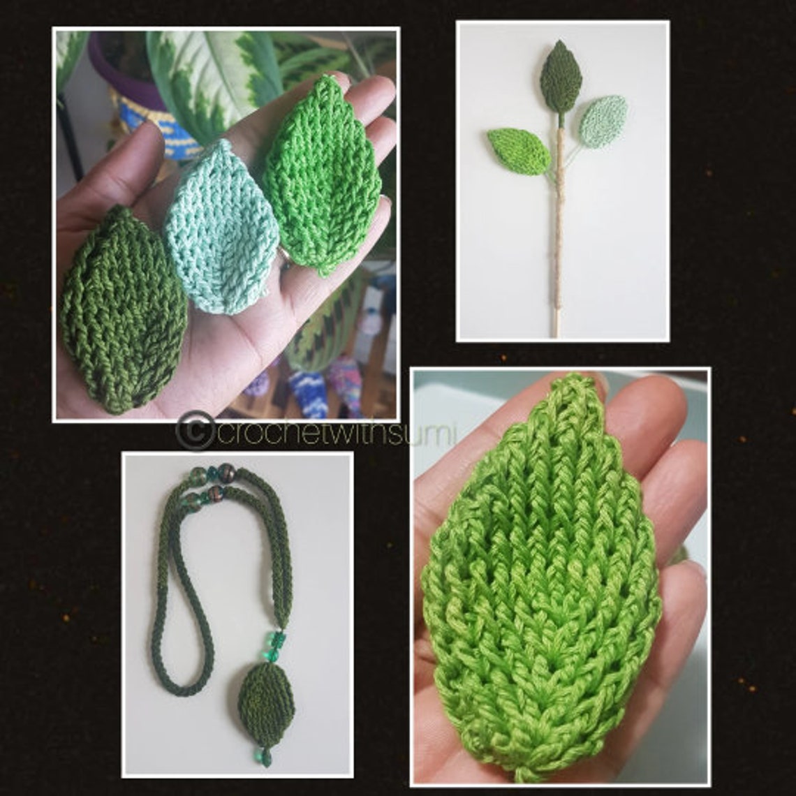 Crochet 3D Leaf Written PDF Pattern - Etsy