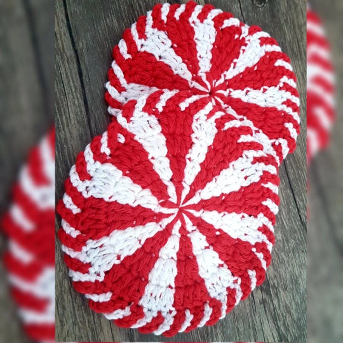 Crochet Peppermint Coaster Written PDF Pattern - Etsy