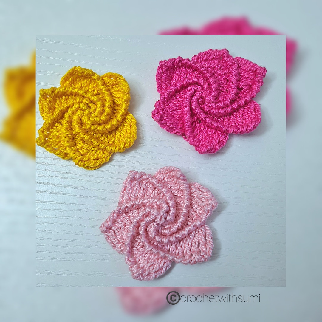 Crochet Spiral Flower Written PDF Pattern - Etsy