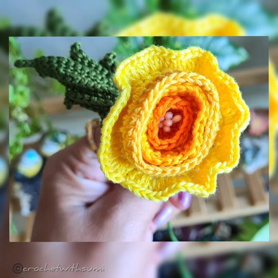 Crochet Flower & Leaf Written PDF Pattern - Etsy