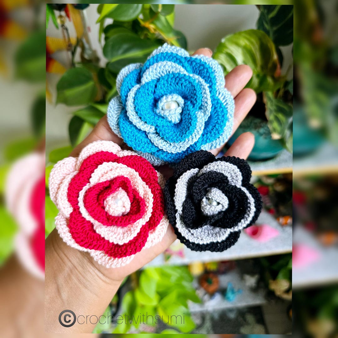 Crochet Rose Flower Written PDF Pattern - Etsy