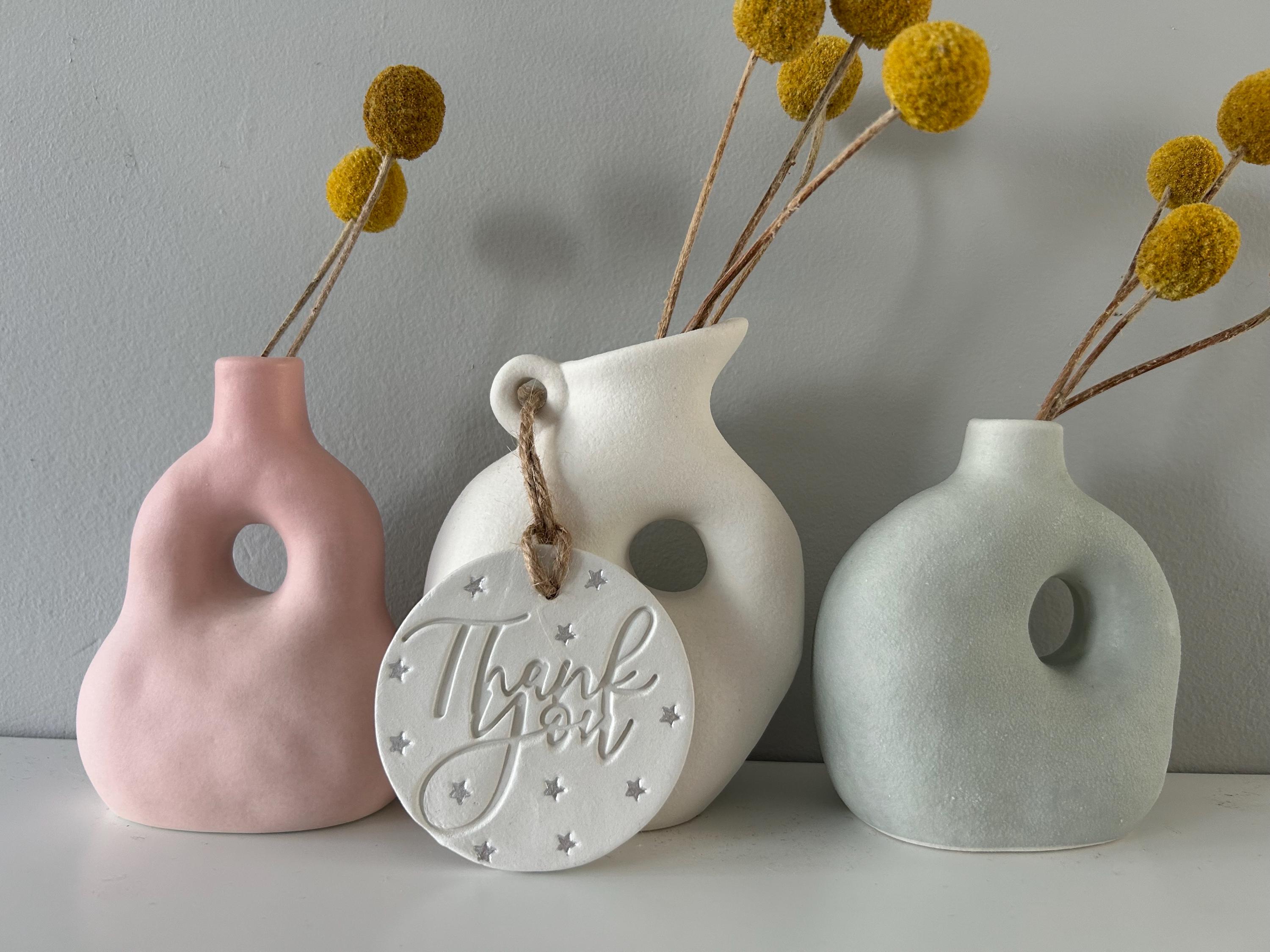 Handmade Clay Keepsake Thank You Card: Rustic Token Gift - Etsy