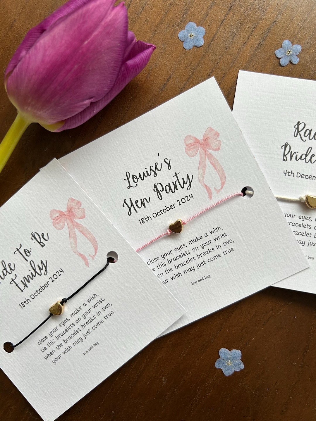 Hen Party / Personalised Hen Party Bride Tribe Wish Bracelets / Bride ...