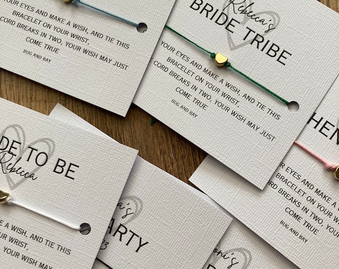 Hen Party / Personalised Hen Party Bride Tribe Wish Bracelets / Bride ...