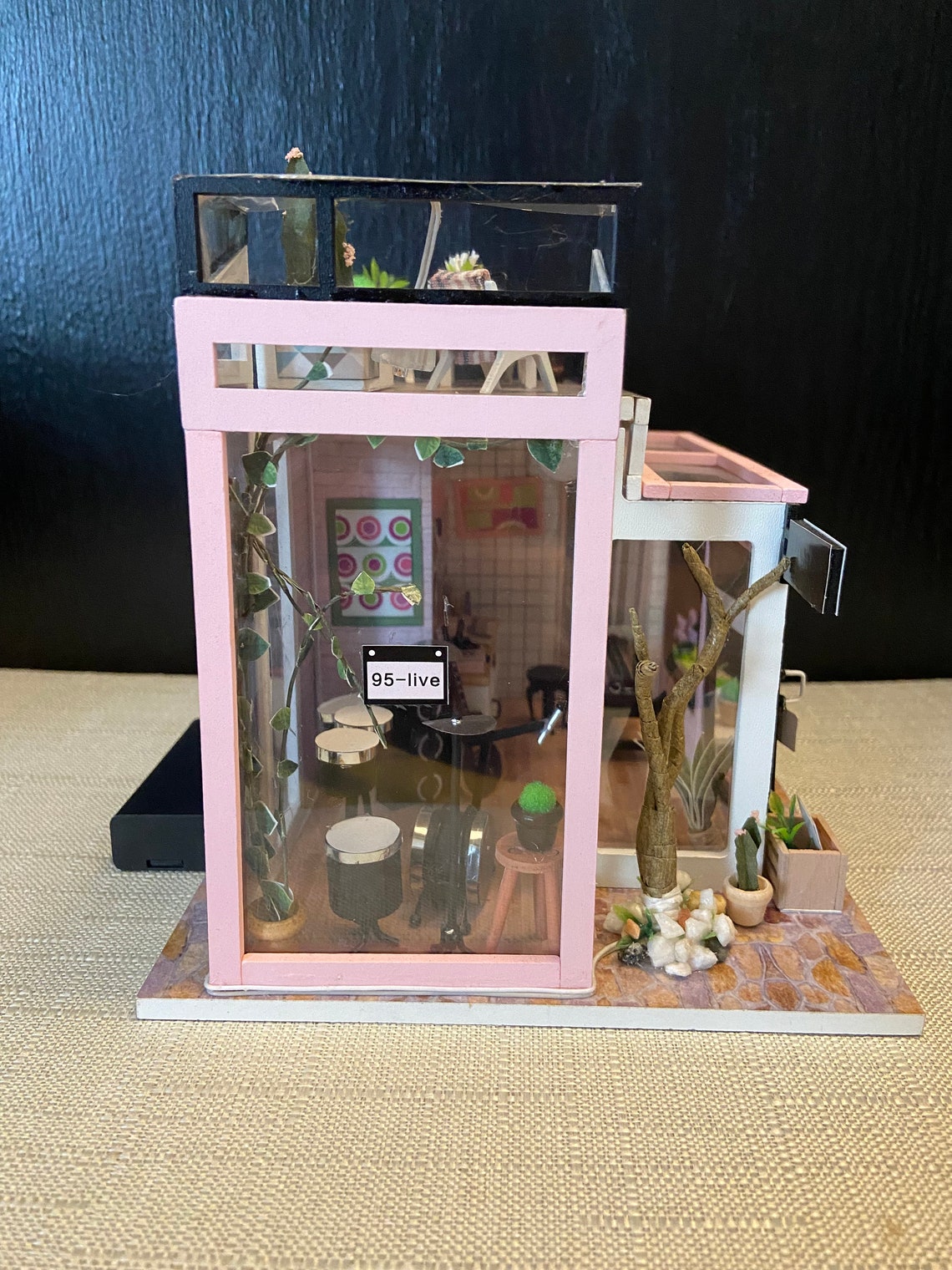 Miniature House Music Studio With Lighting System 6.5 In. X 7 In. X 6in ...