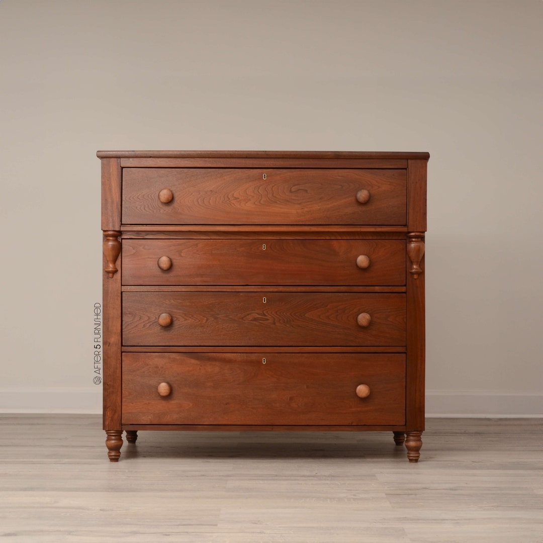 SOLD not Available Refinished Antique Solid Walnut Dresser, Rustic ...