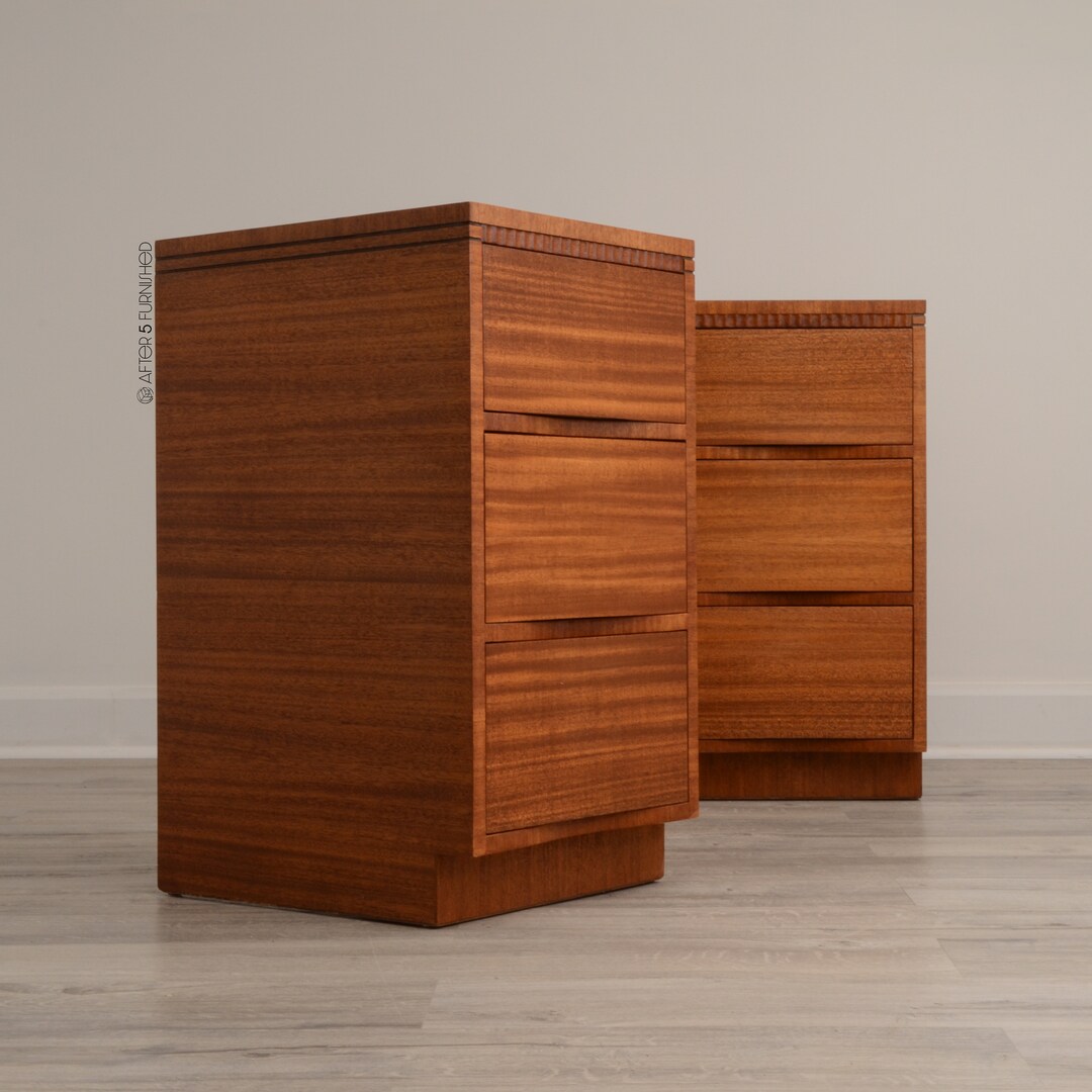 Refinished MCM Mid Century Modern Refinished Mahogany Set of Side ...