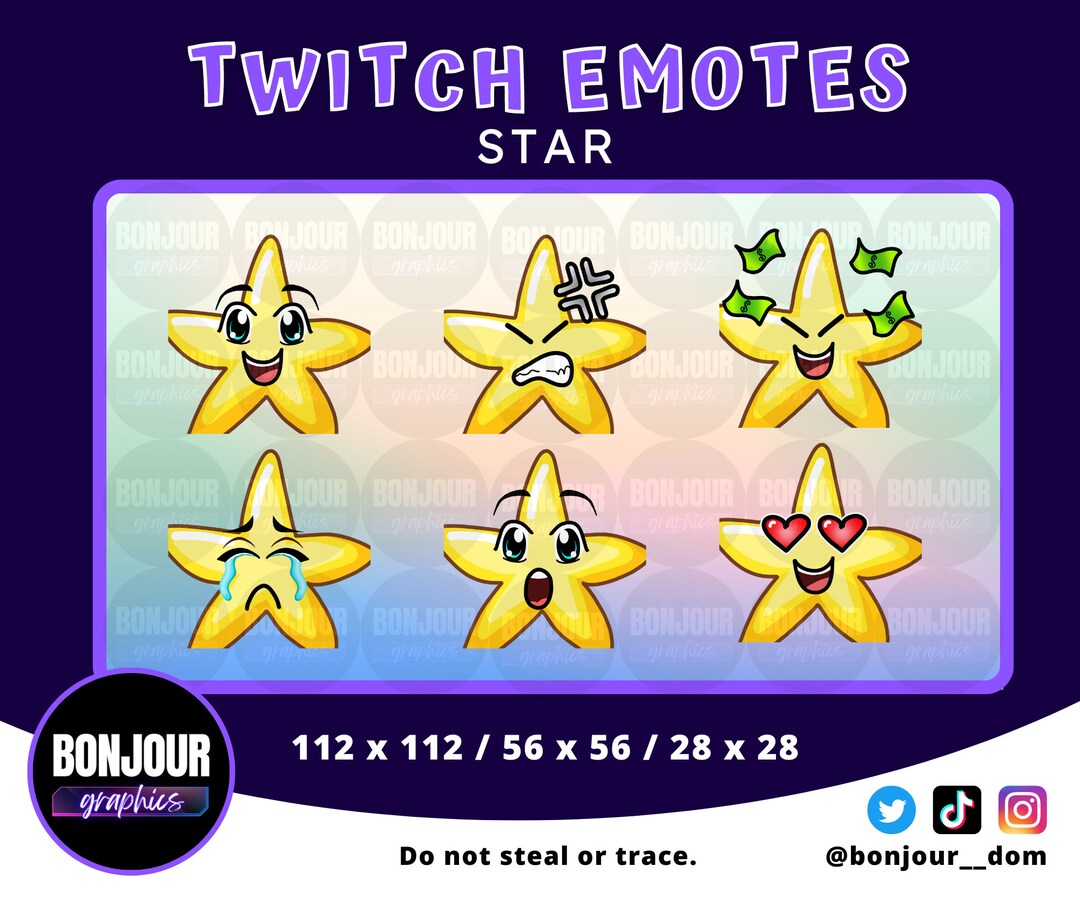 Star Emotes Twitch, Discord, Youtube - Etsy