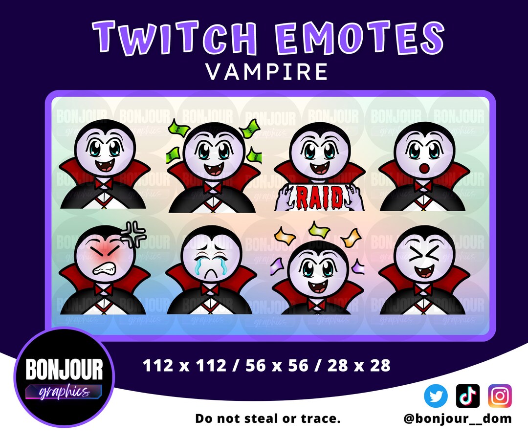 Vampire Emotes Twitch, Discord, Youtube - Etsy