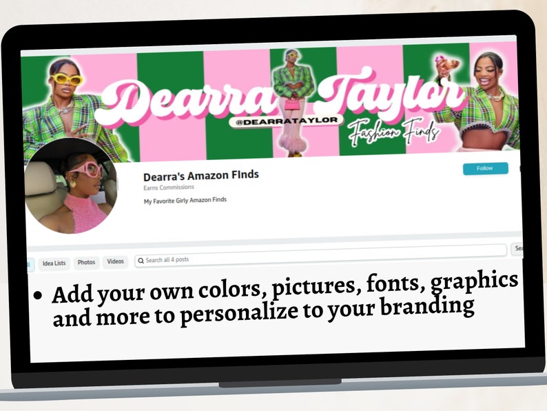 Amazon Influencer Store Banner, Amazon Influencer Canva Template ...