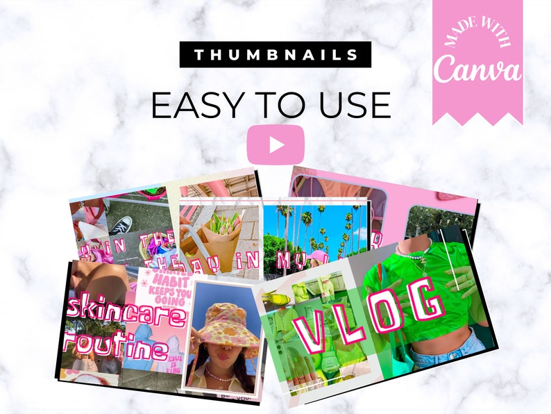 Youtube Thumbnails Editable DIY Bundle Thumbnails - Etsy
