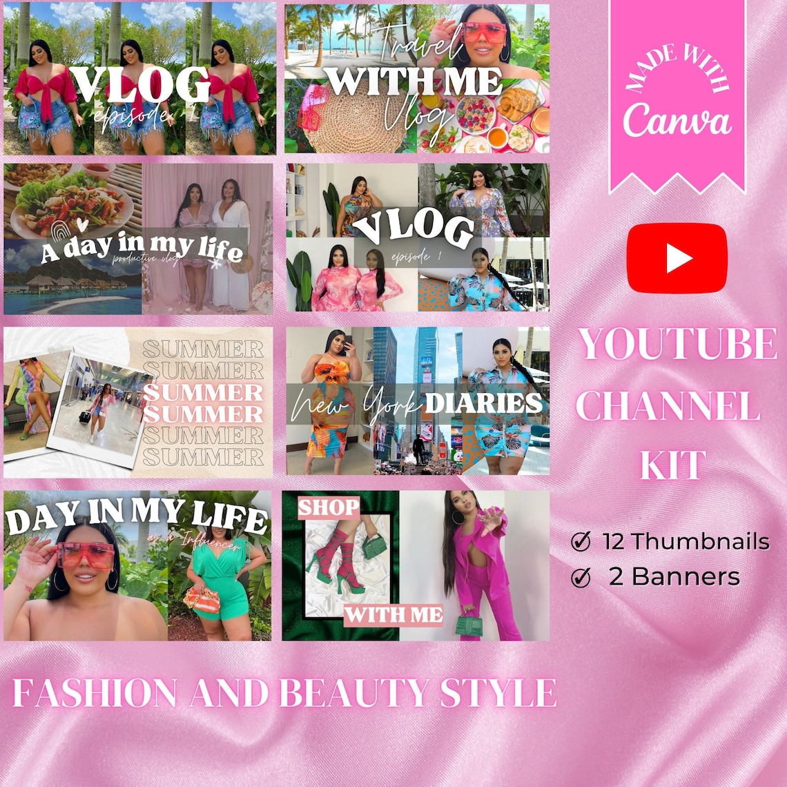 Youtube Thumbnails Editable DIY Banners Thumbnails - Etsy