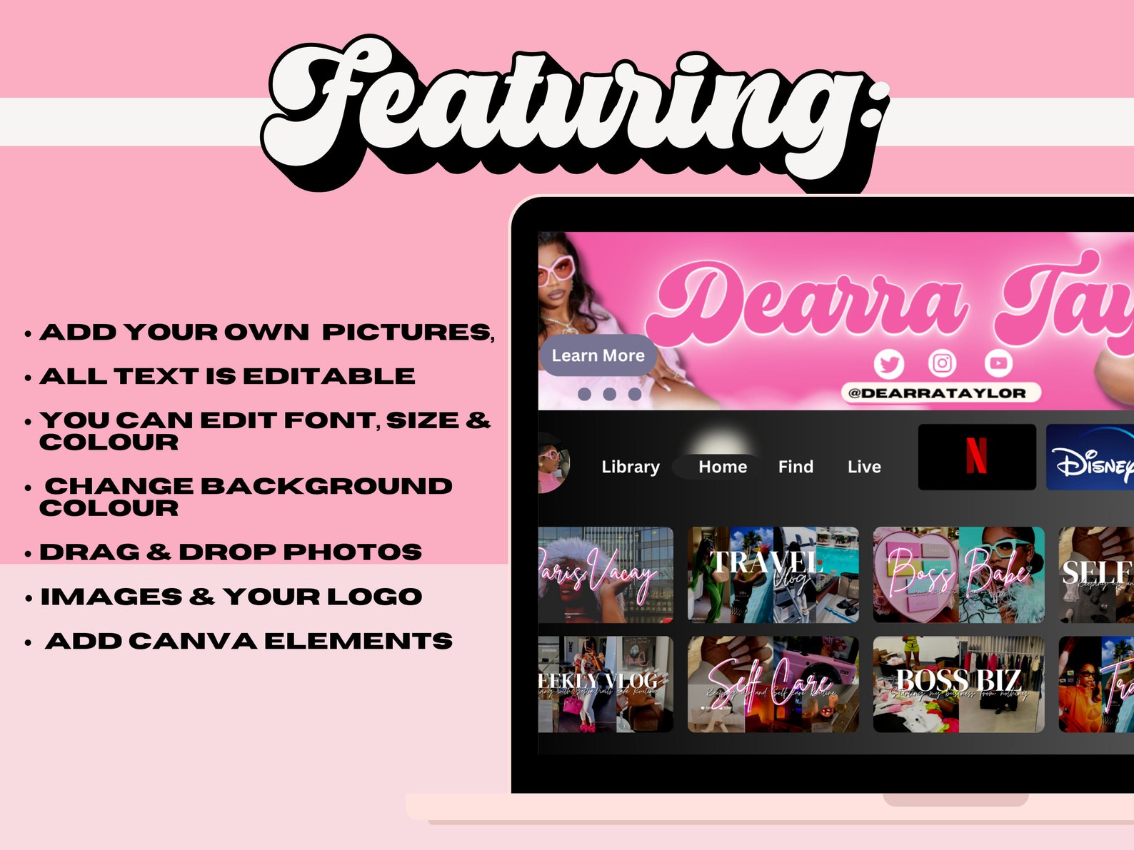 Firestick Homescreen Template: Customizable Desktop Wallpaper (canva ...