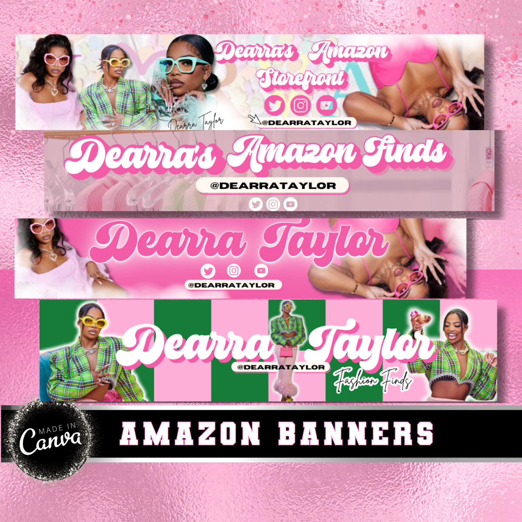 Amazon Influencer Store Banner, Amazon Influencer Canva Template ...