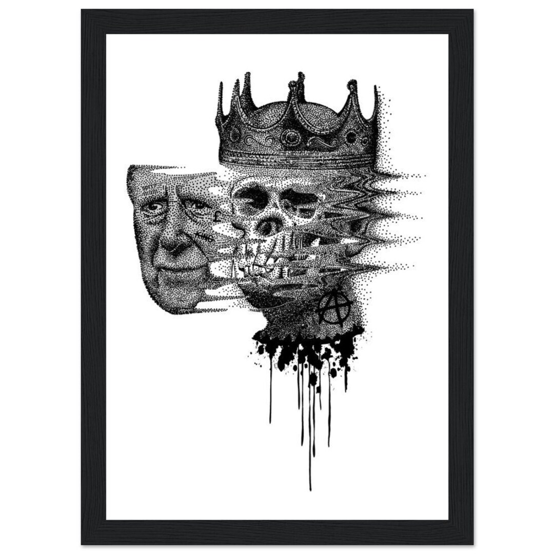 King Charles primitive Hand Pointillism Drawing Classic - Etsy