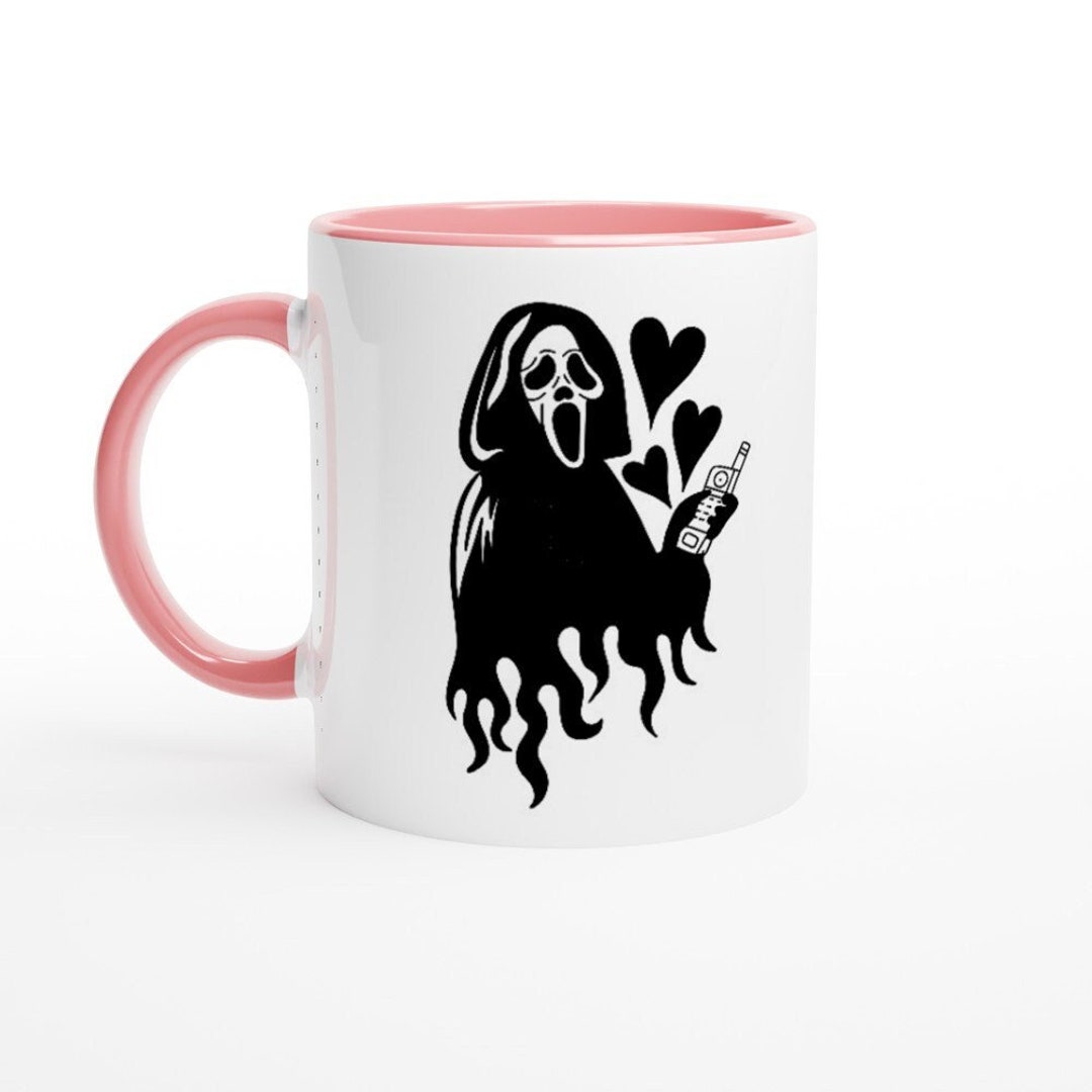Ghostface Cute Mug, Scream Tattoo Design White 11oz Ceramic Mug With ...