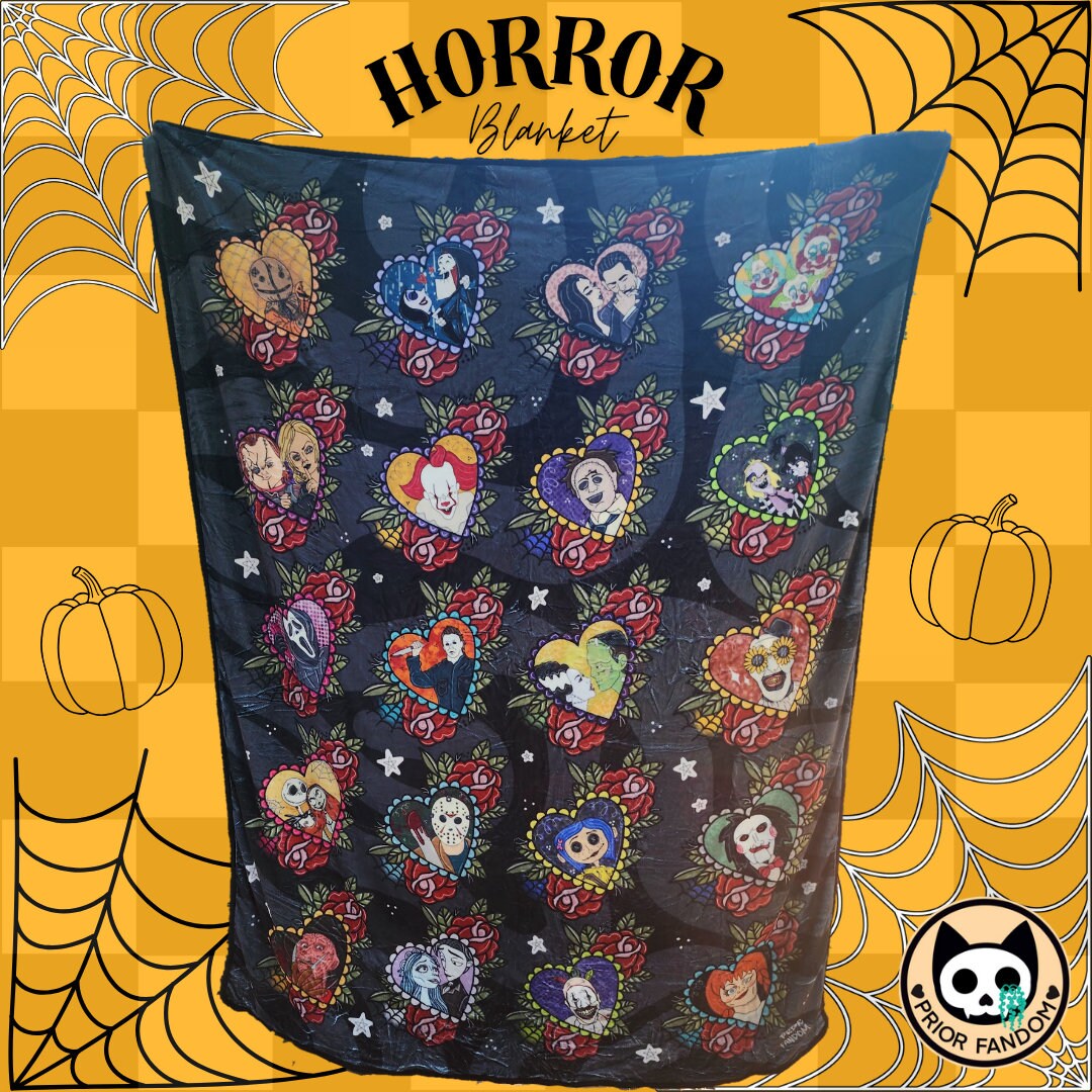 LARGE Horror Blanket, Scary, Retro, Summerween, Spooky Season, Gothic ...