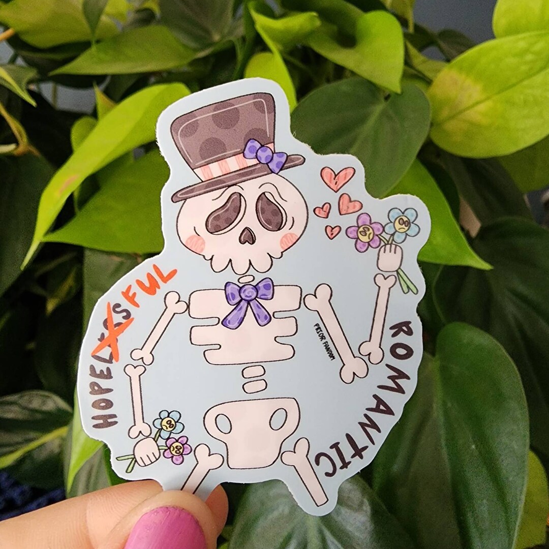 Hopeless Romantic Sticker, Sad Skeleton, Smiley Flowers, Sad Flower ...