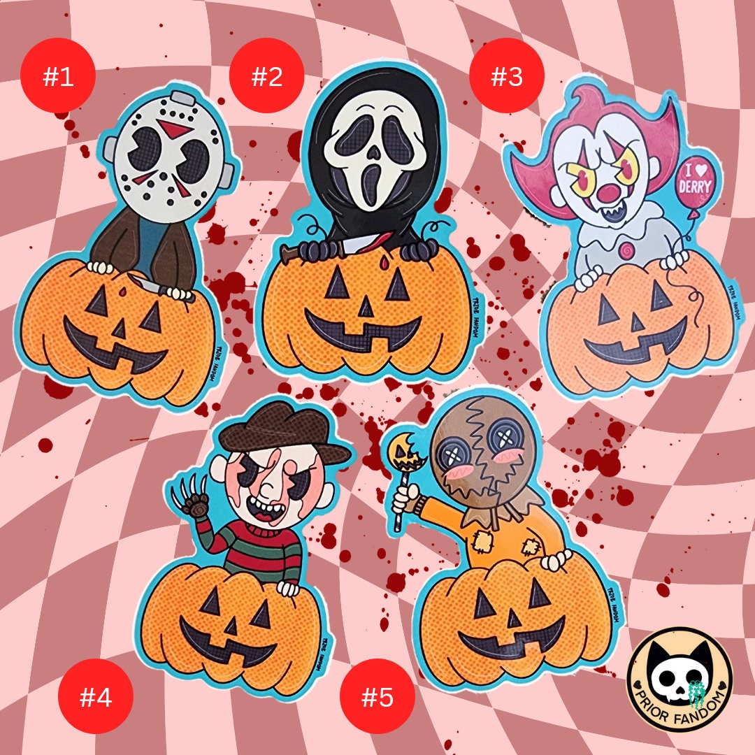 Horror Character Vinyl Sticker, Slasher Movie, Halloween, Retro, Spooky ...