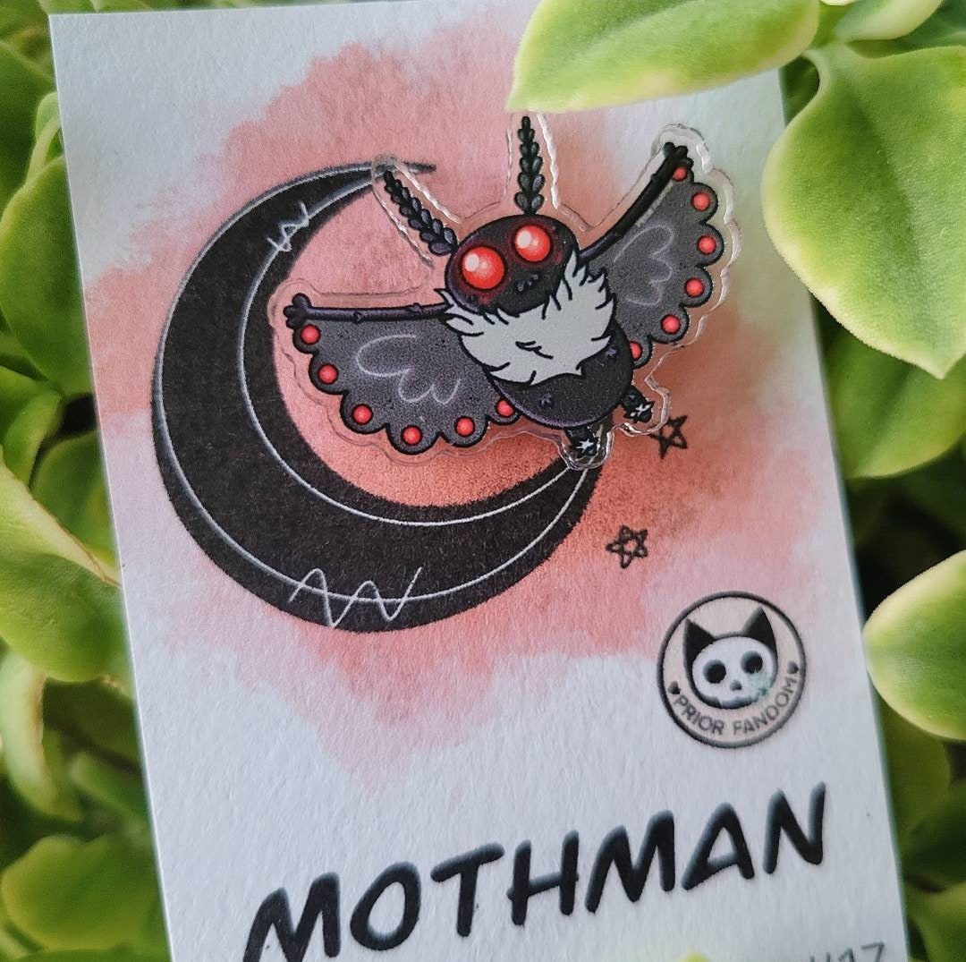 Mothman Pin Cute Cryptic Spooky Halloween Mystical - Etsy