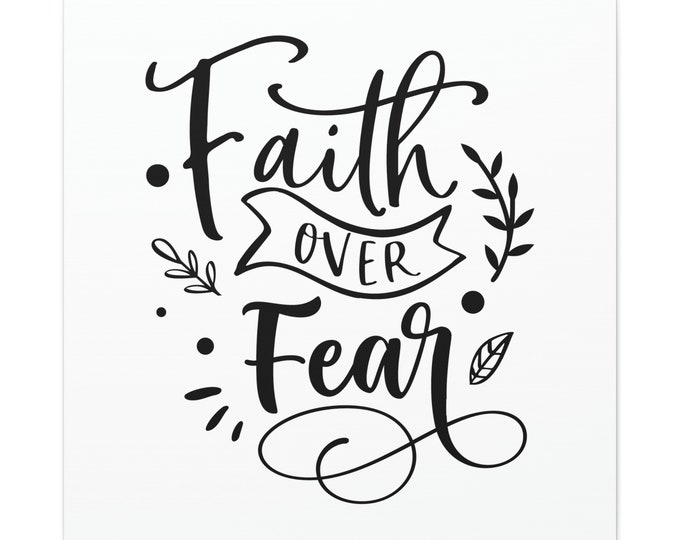 Faith Over Fear Wall Art, Printable Christian Verse, Cristian Quote ...