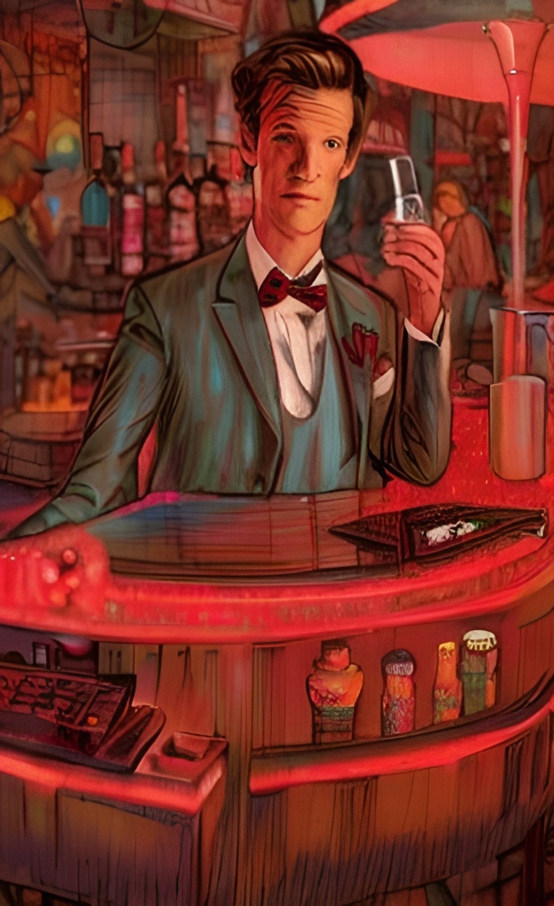 Doctor Who Tiki Art - the 11th Doctor at the Tiki Bar - Original Mid ...
