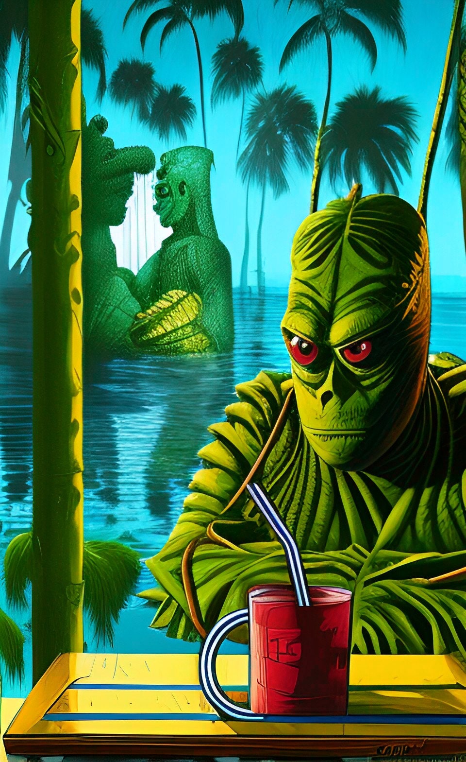 Creature From the Black Lagoon Tiki Art - Classc Monster at the Tiki ...