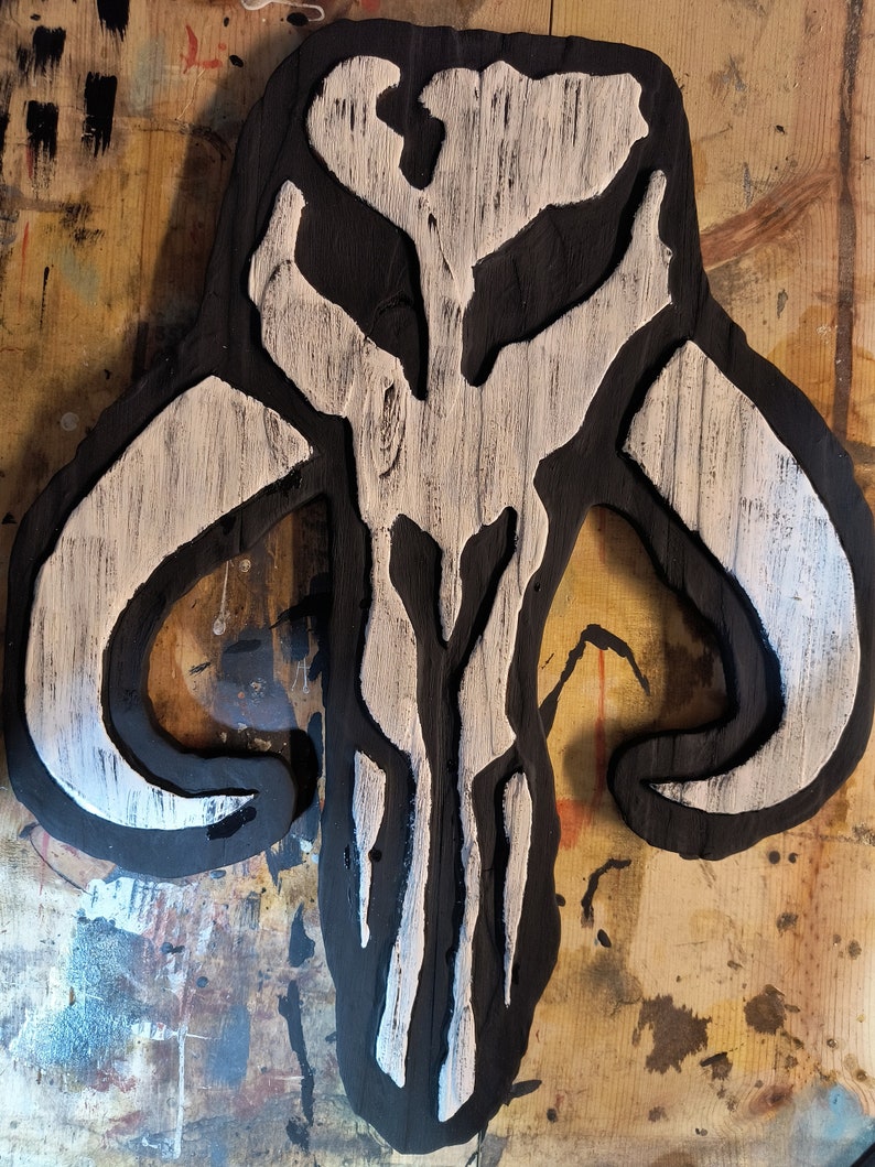Mandalorian Mythosaur Handmade Wood Carving - Star Wars Boba Fett - Etsy