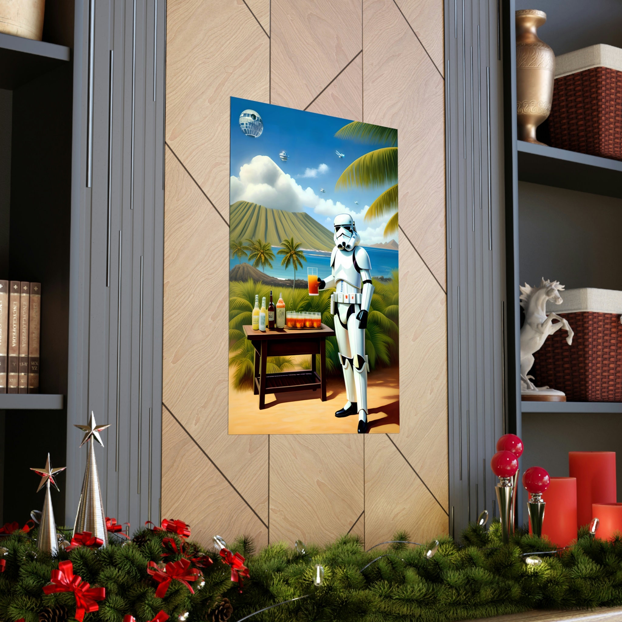 Stormtrooper at the Tiki Bar Poster Death Star Tiki Wall Art Star Wars ...