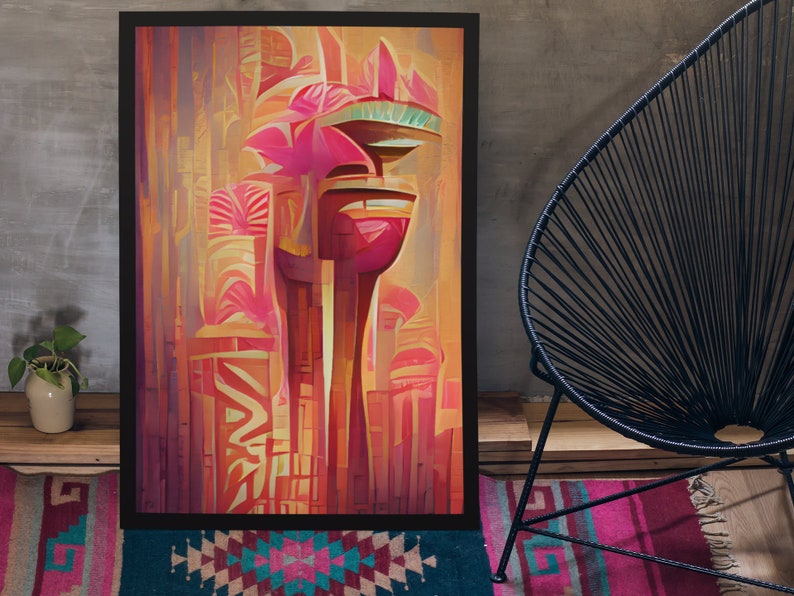 Tiki Art Original Mid-century Modern Artwork - Etsy
