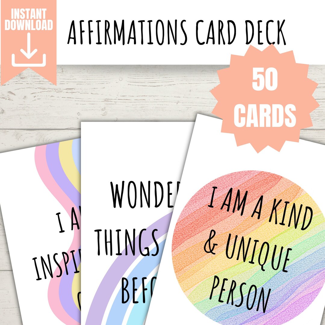 Affirmation Card Deck, Positive Affirmation, Law of Attraction ...
