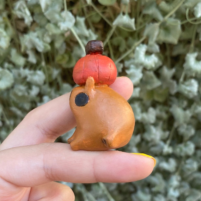 Polymer Clay Pumpkin Capybara Halloween Figurines Handmade - Etsy