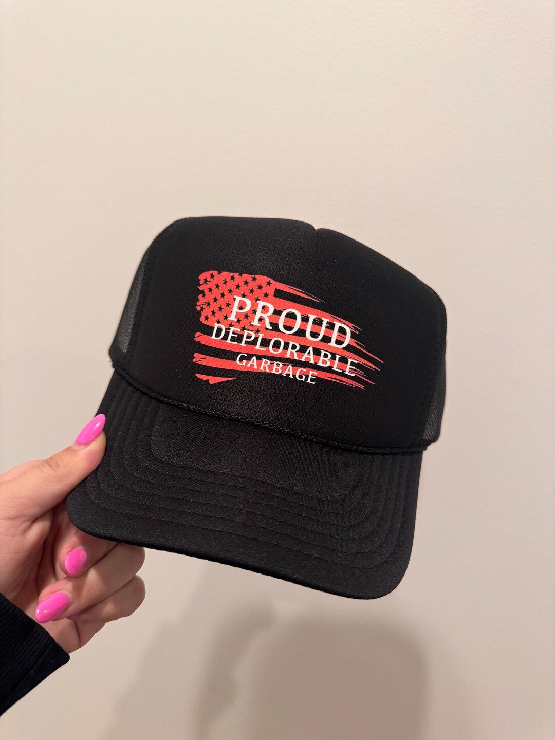 Trump Proud Deplorable Garbage Trucker Hat - Etsy
