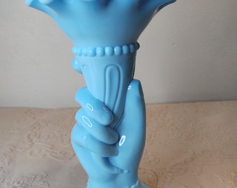 Portieux Vallerysthal Blue Opaline Pedestal Bowl - Etsy