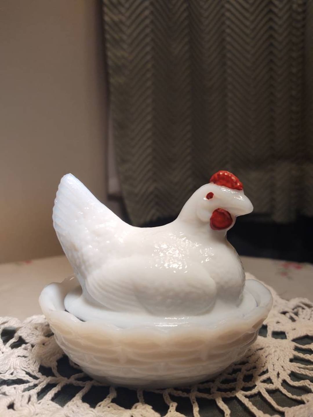Westmoreland Milk Glass Nesting Chicken, 1950's - Etsy