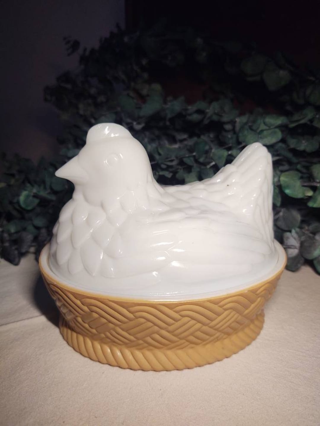 AVON, Hen on Nest, Milk Glass Dish With Lid - Etsy