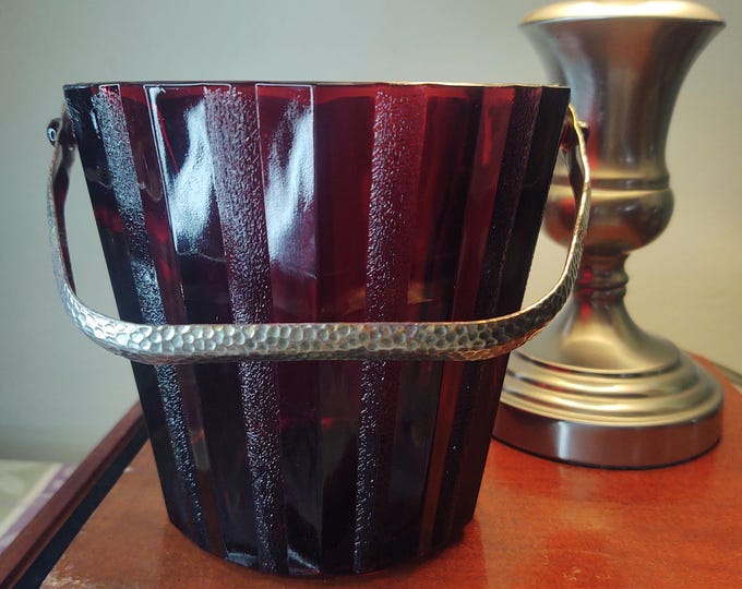Royal Ruby Glass Ice Bucket, Anchor Hocking - Etsy
