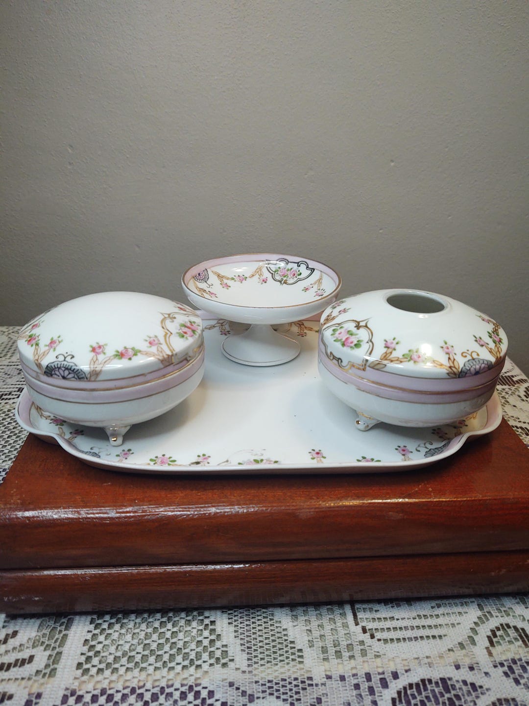 Nippon Porcelain Vanity Set, 6-pieces, Made in Japan - Etsy